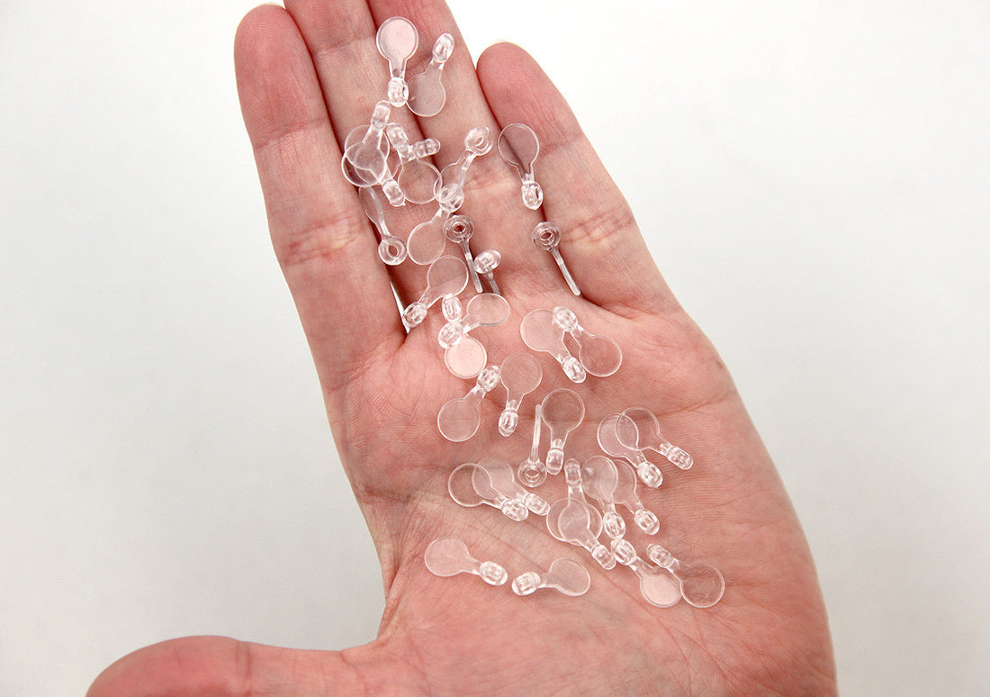Plastic Bails - 15mm Clear Round Transparent Plastic Glue On Bails - m ...