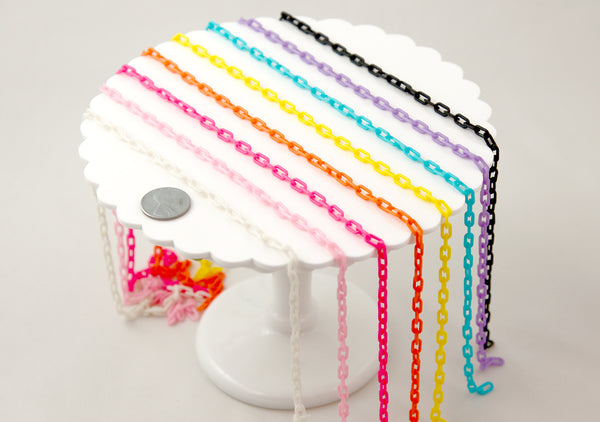 Tiny Plastic Chain - 8mm Tiny Plastic Chain - 20 inches or 55 cm - for ...